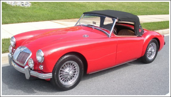 1956-60 MGA Roadster Convertible Tops and Convertible Top Parts